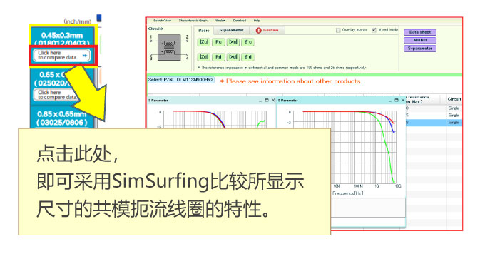 选择图表（PDF）的用法 | 共模扼流线圈/共模静噪滤波器 | 村田制作所